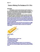 Factors Affecting The Resistance Of A Wire - GCSE Science - Marked by ...