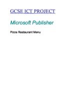 ICT - Microsoft Publisher, Pizza restaurant menu. - GCSE Design ...