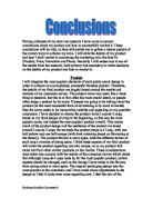 Conclusions - GCSE Business Studies - Marked by Teachers.com