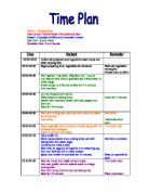 Home economics. Time plan for a 3 course meal - GCSE Design ...